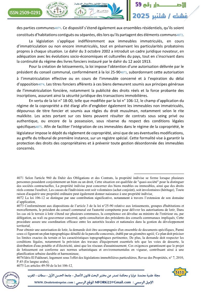 Le droit de la copropriété au Maroc : Entre renforcement de la ...