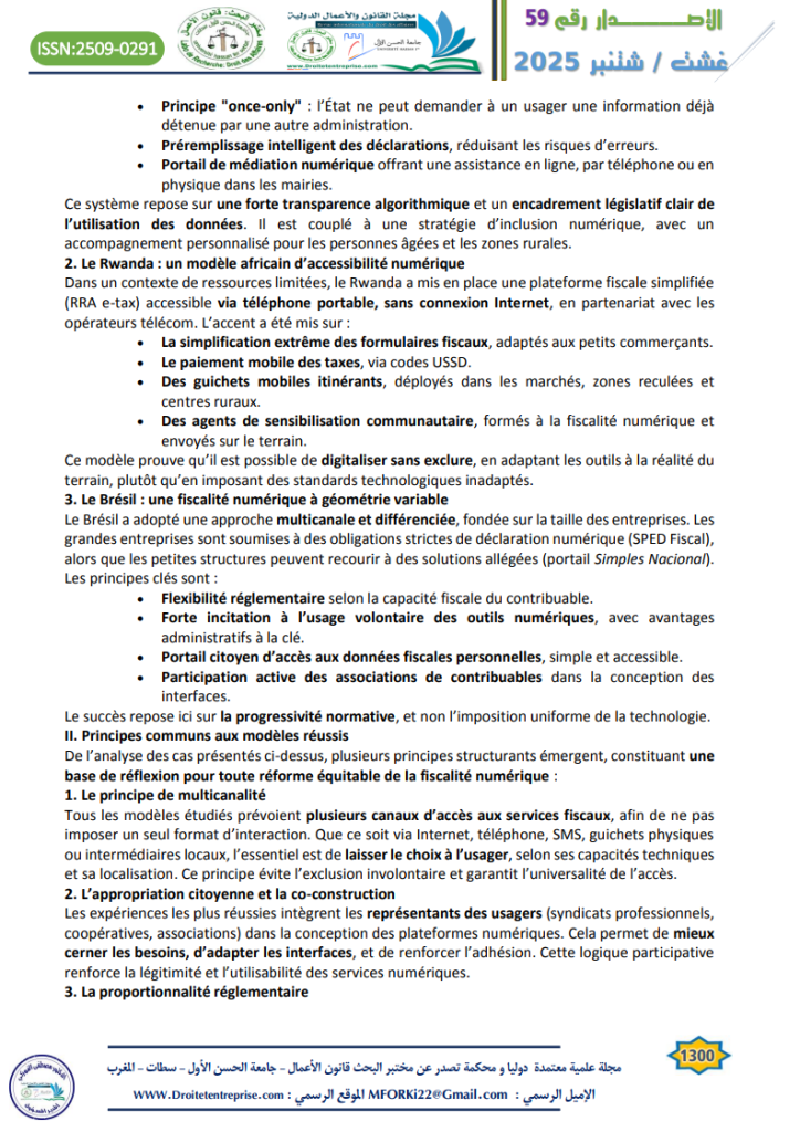 La digitalisation de la gestion fiscale au Maroc : avancées, limites et ...