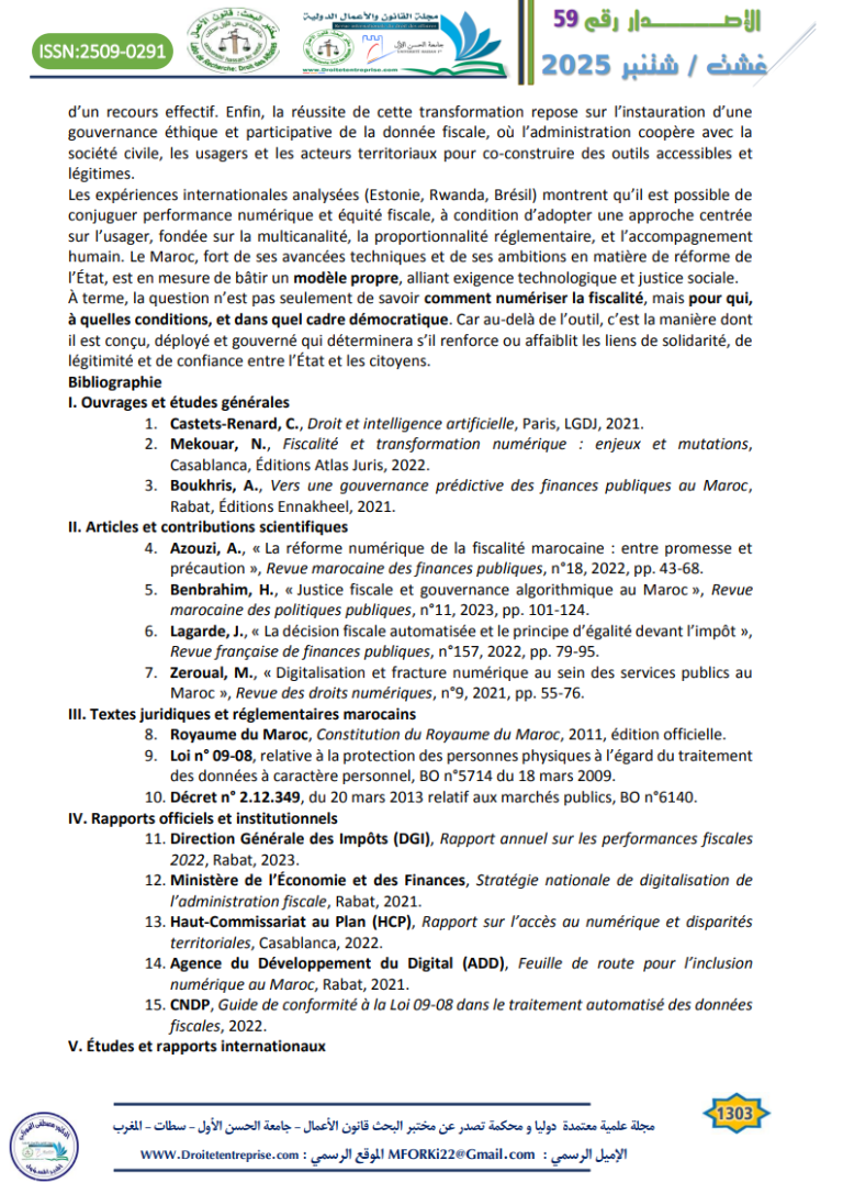 La digitalisation de la gestion fiscale au Maroc : avancées, limites et ...